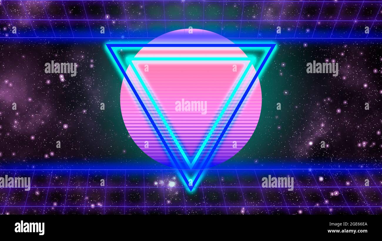 Beautiful colorful 80s banner concept with grid and geometric shapes ...