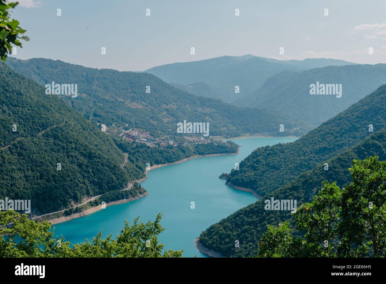 The famous Piva Canyon with its fantastic reservoir. National park ...