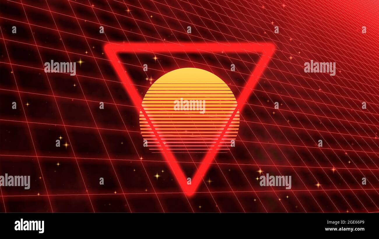 Beautiful colorful 80s banner concept with grid and geometric shapes ...