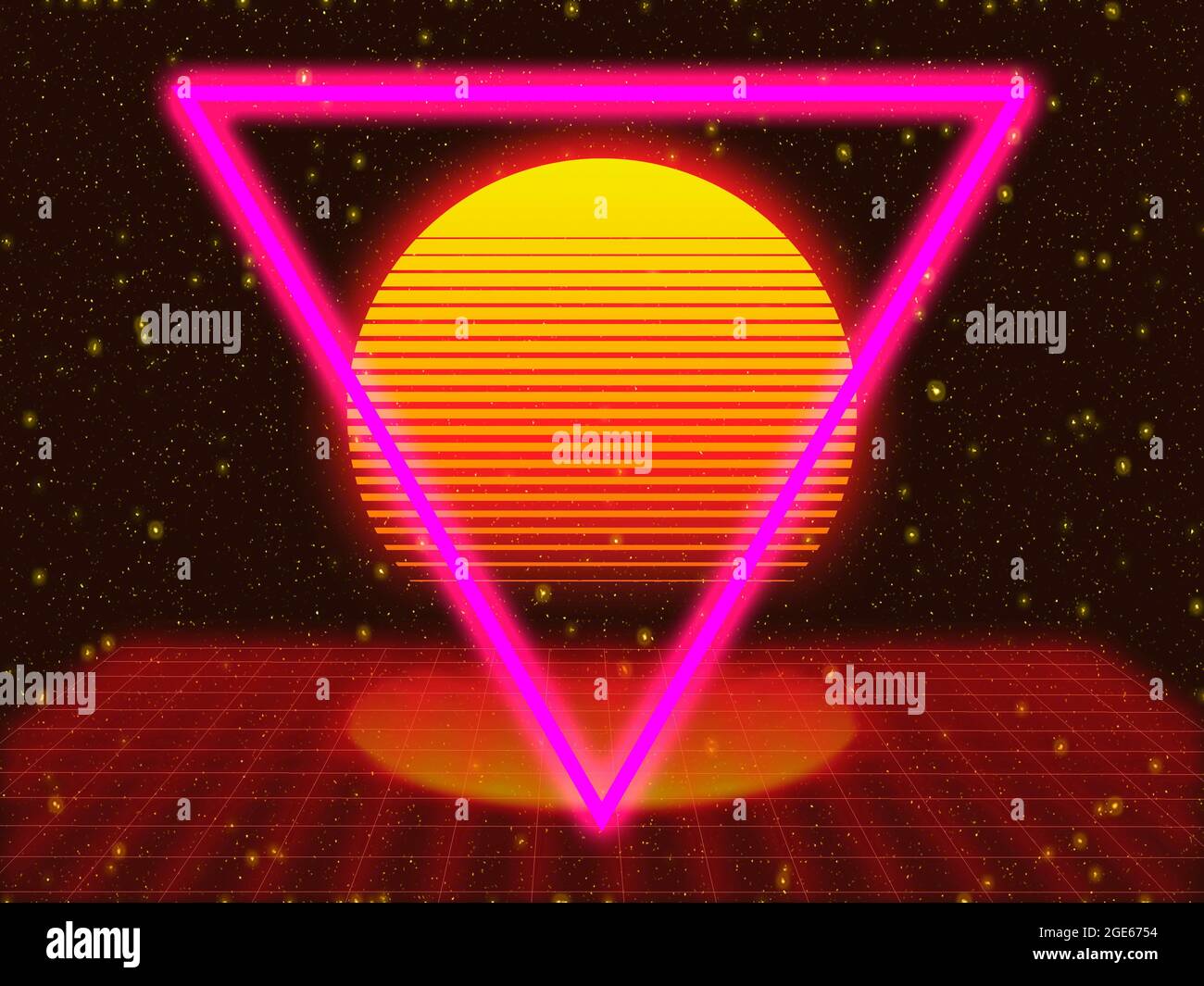 Beautiful colorful 80s banner concept with grid and geometric shapes ...