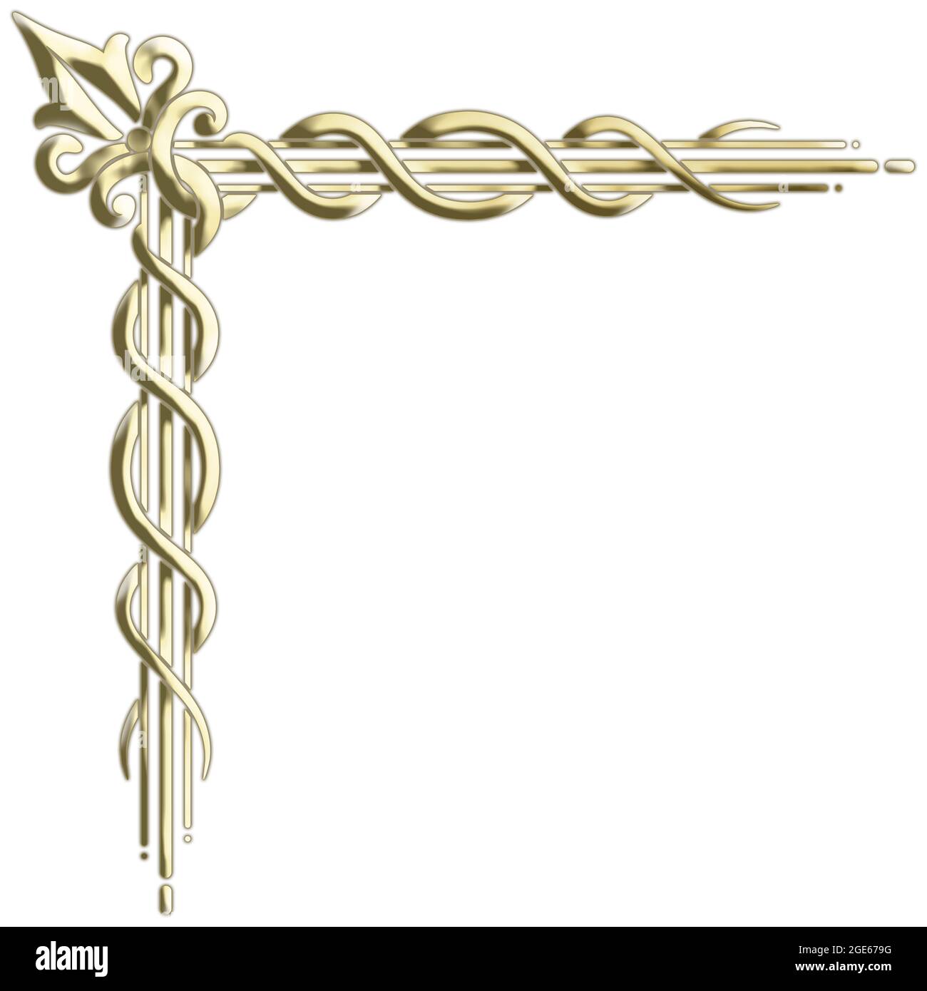 Art Deco style illustration with interlocking lines creating a golden ...