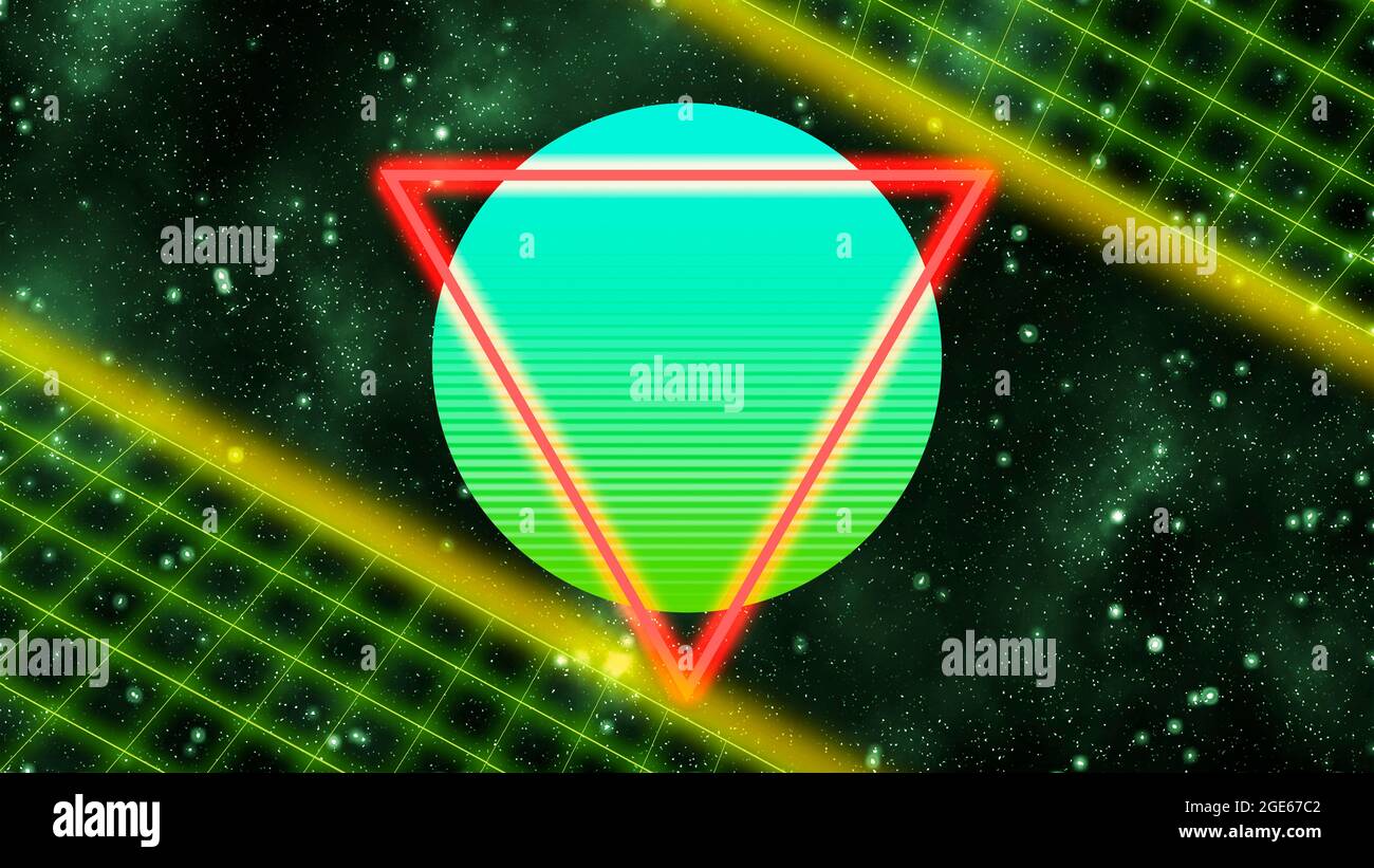 Beautiful colorful 80s banner concept with grid and geometric shapes ...