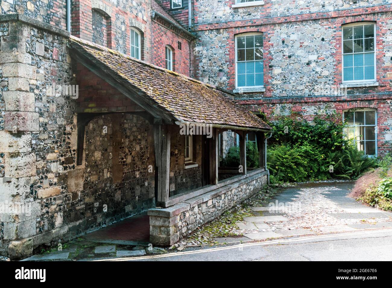 Winchester, United Kingdom, 10th August 2021:- Old buildings in the ...