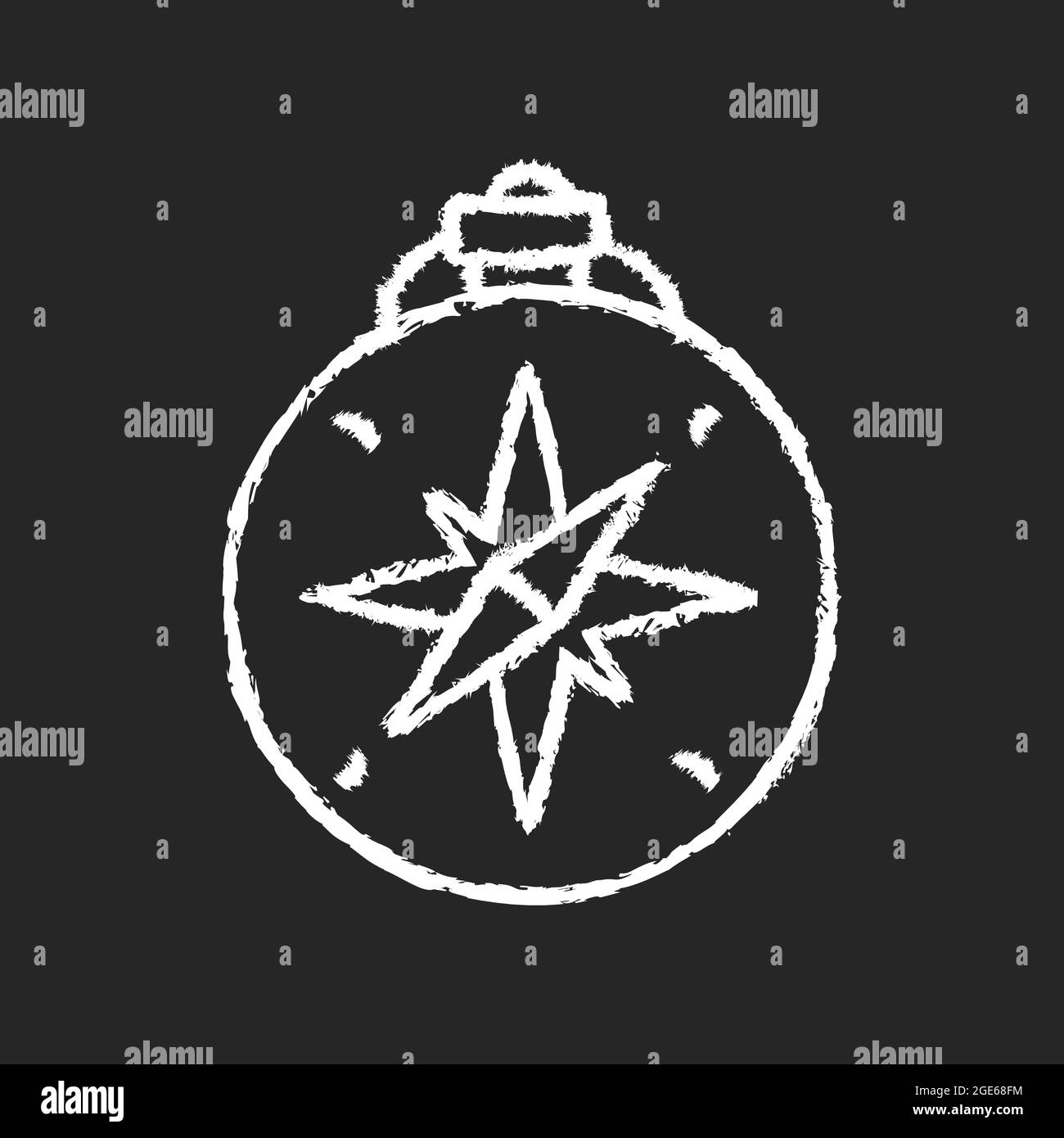 Vintage style compass chalk white icon on dark background Stock Vector ...