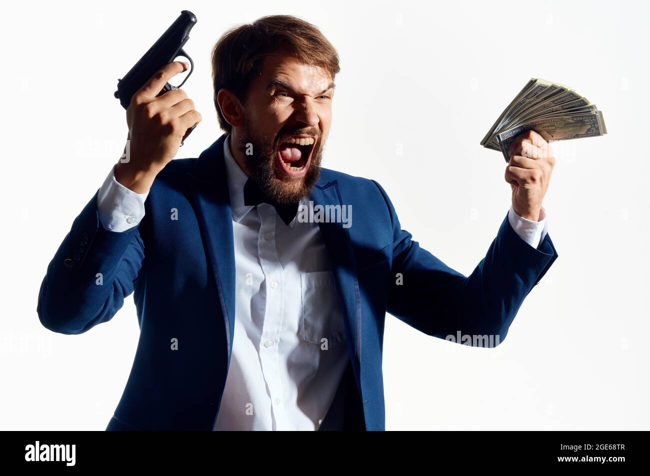 male gangster finance success isolated background Stock Photo - Alamy