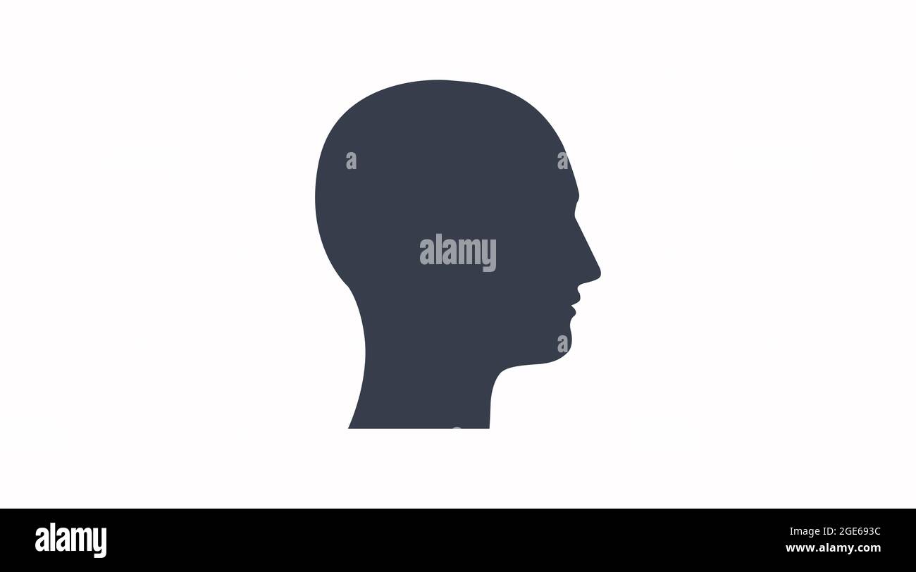 Head Icon. Vector isolated flat editable illustration of a human head ...