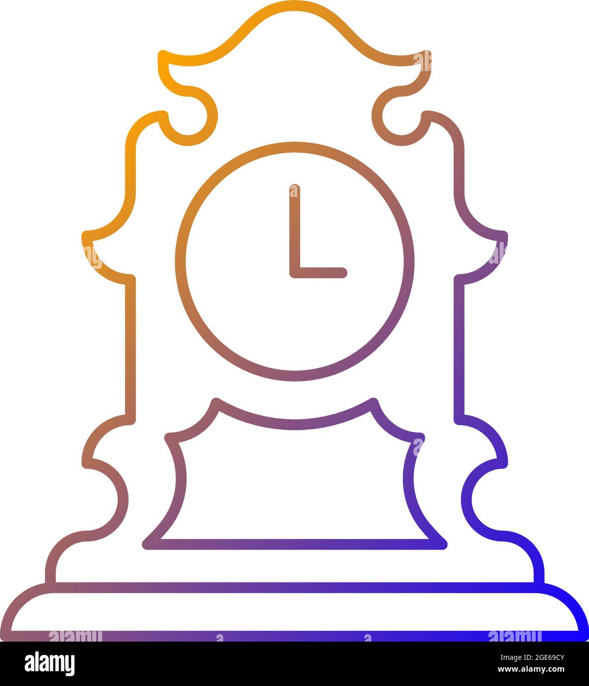 Vintage tabletop clock gradient linear vector icon Stock Vector Image ...