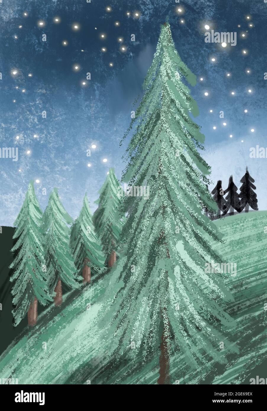 Trees background illustration Stock Photo - Alamy