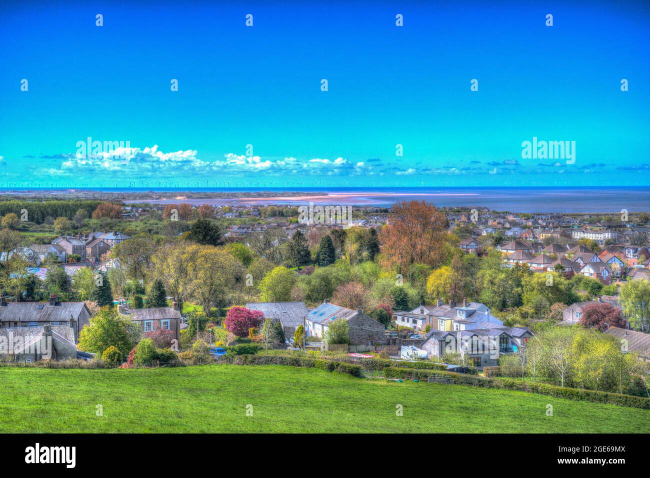 The Lake District view to Askham-in-Furness and Haws England UK ...