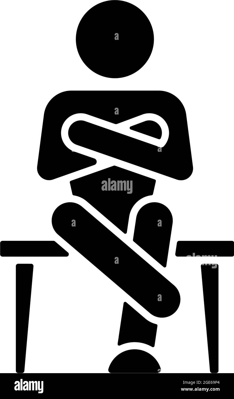 Closed Body Language Black Glyph Icon Stock Vector Image Art Alamy