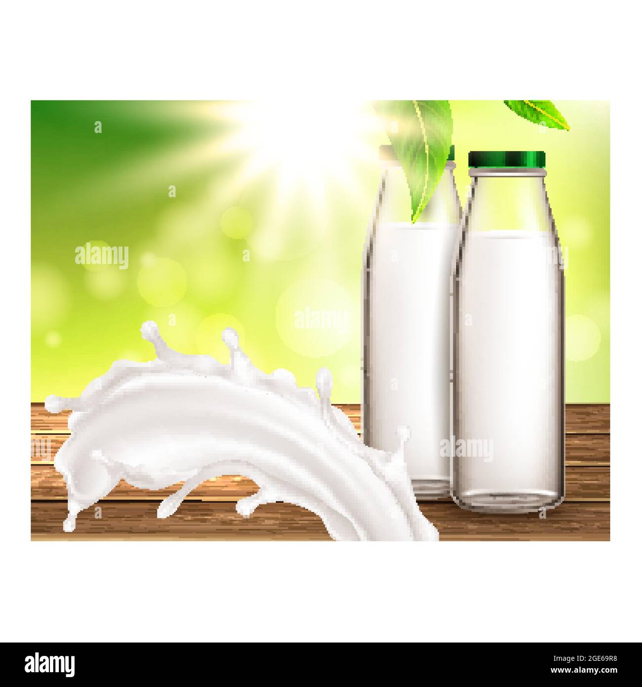 Fresh Milk Organic Product Promotion Banner Vector Stock Vector Image ...