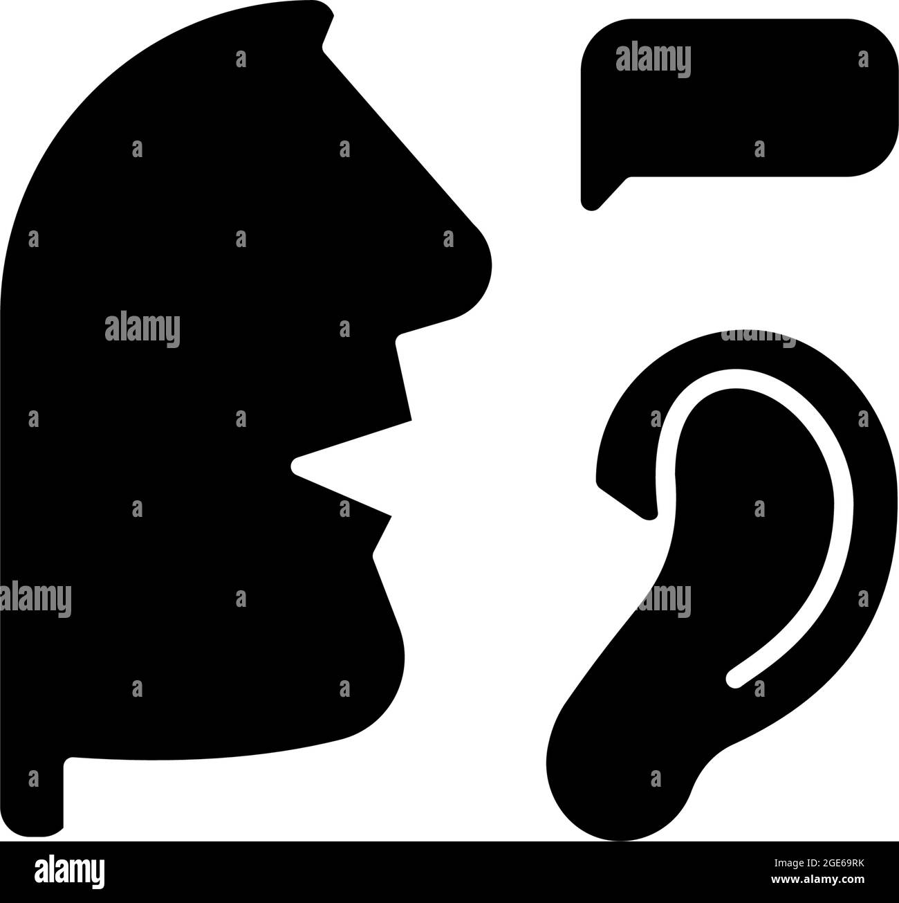 Active listening black glyph icon Stock Vector Image & Art - Alamy
