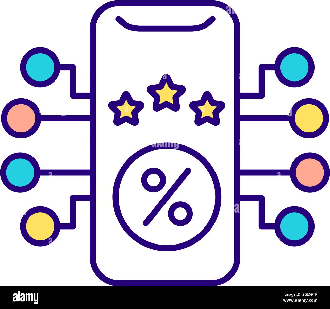 Mobile phone with sale sign RGB color icon Stock Vector Image & Art - Alamy