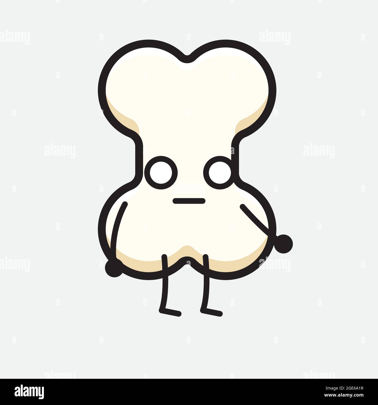 Vector Illustration of Bone Character with cute face and simple body ...