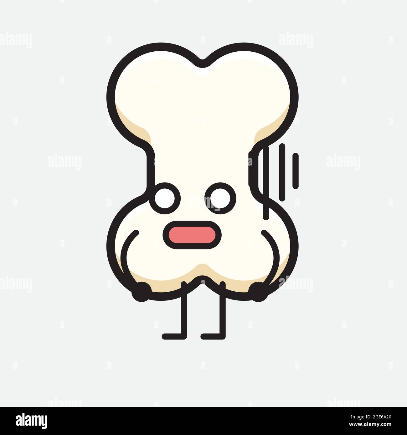 Vector Illustration of Bone Character with cute face and simple body ...