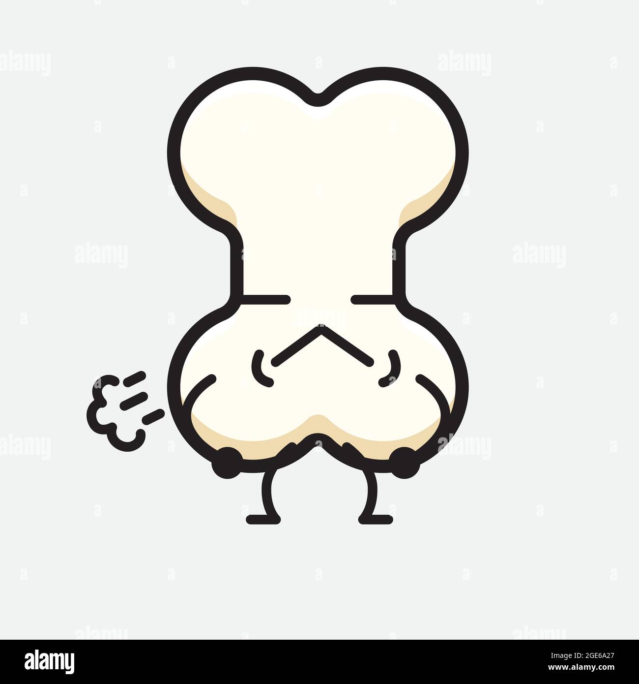 Vector Illustration of Bone Character with cute face and simple body ...