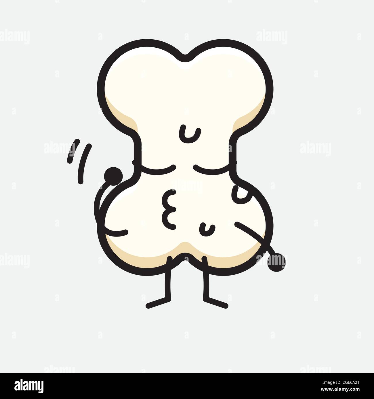 Vector Illustration of Bone Character with cute face and simple body ...