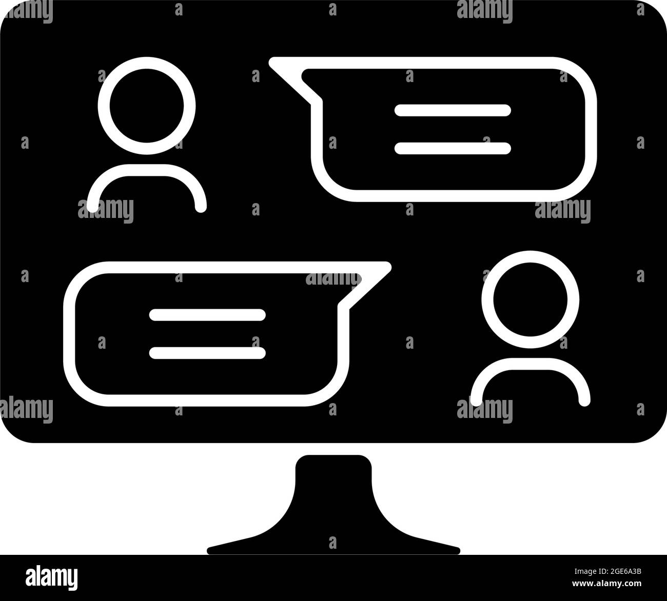 Digital communication channels black glyph icon Stock Vector Image ...
