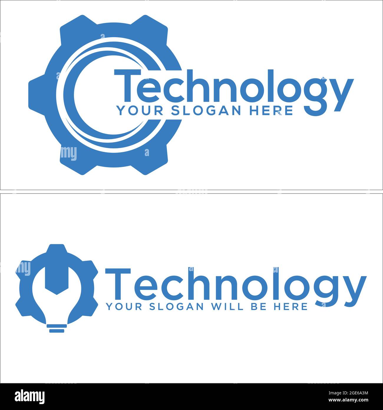 Combination gear with lamp bulb technology icon logo Stock Vector Image ...