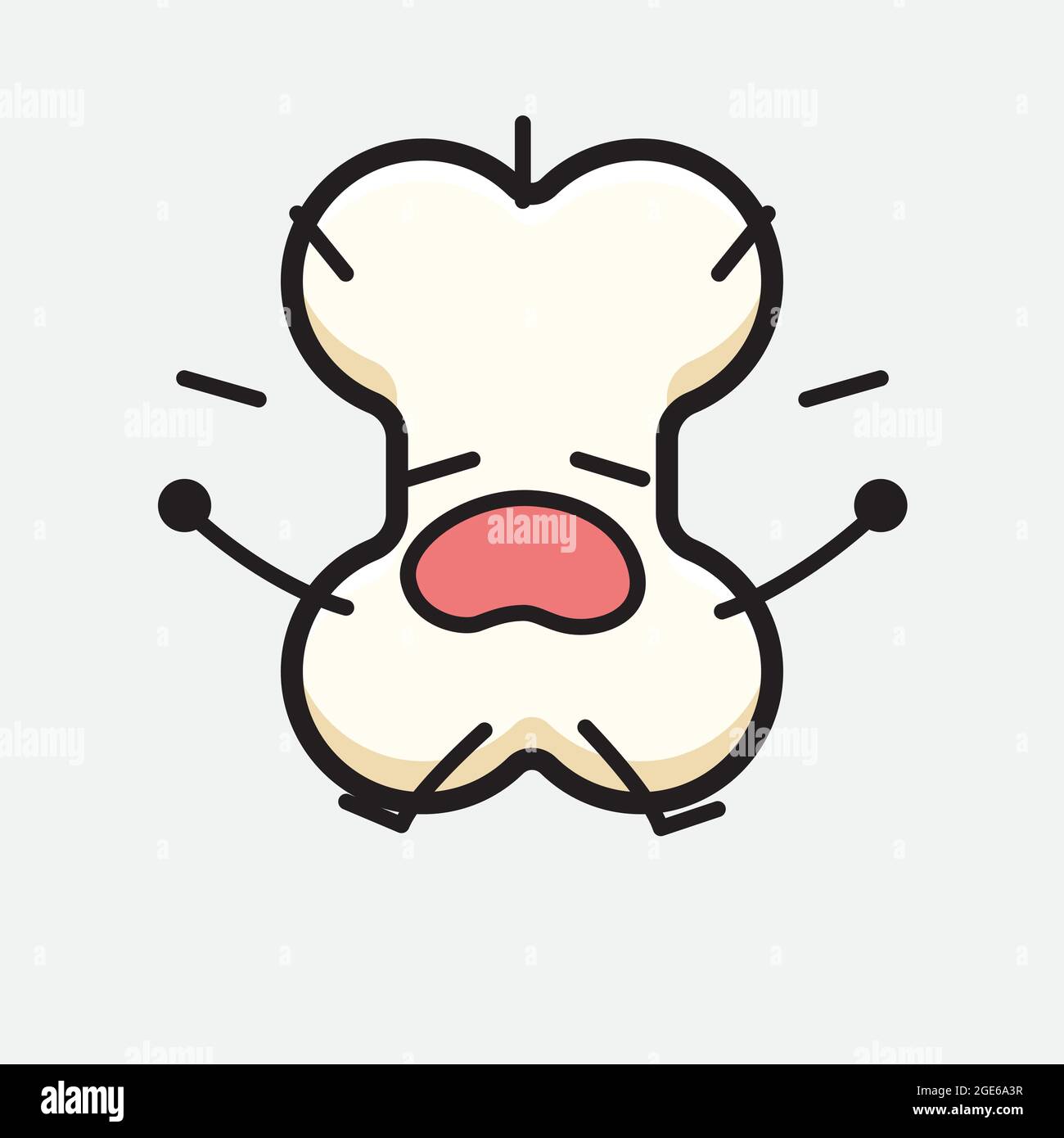 Vector Illustration of Bone Character with cute face and simple body ...