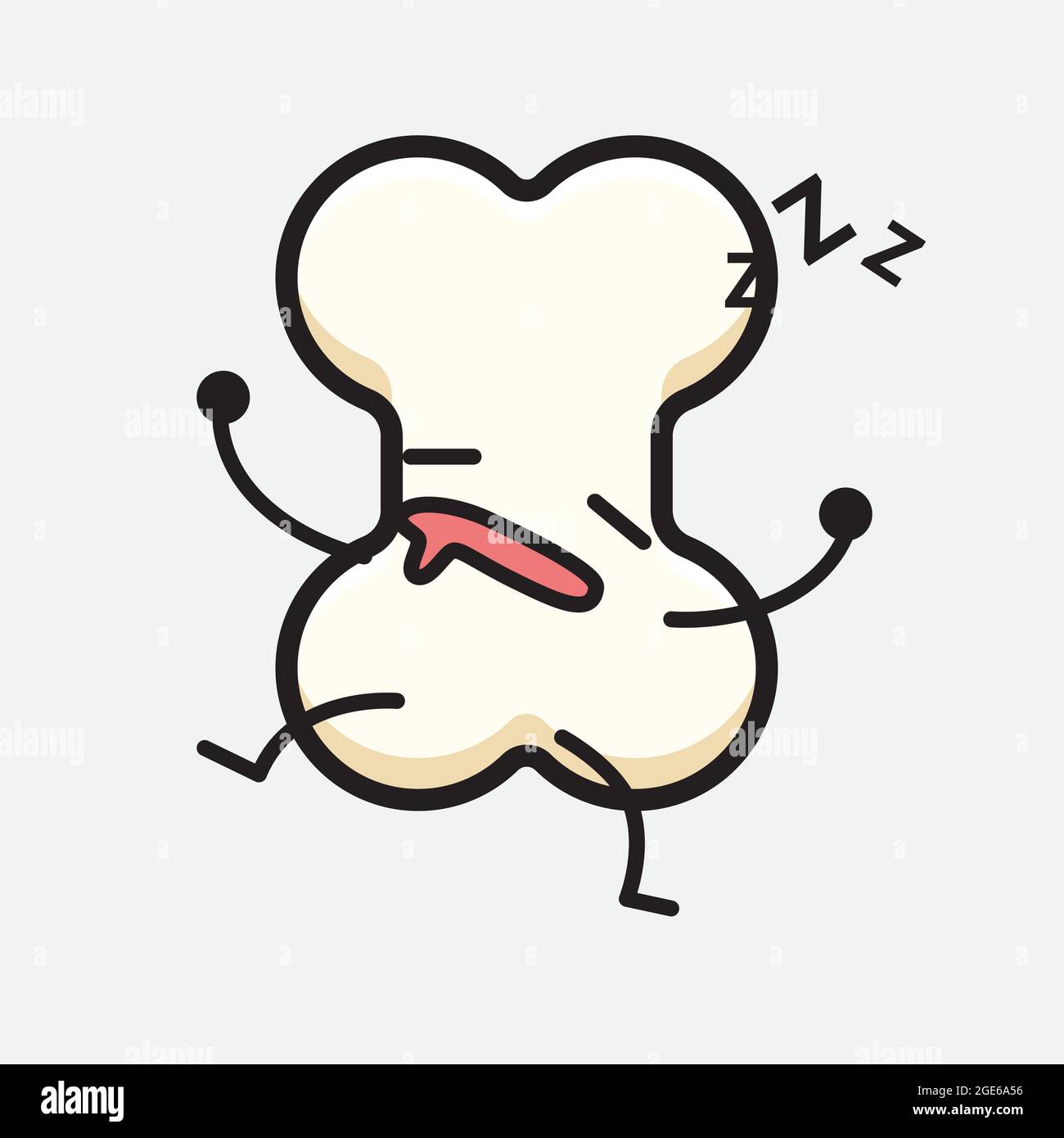 Vector Illustration of Bone Character with cute face and simple body ...