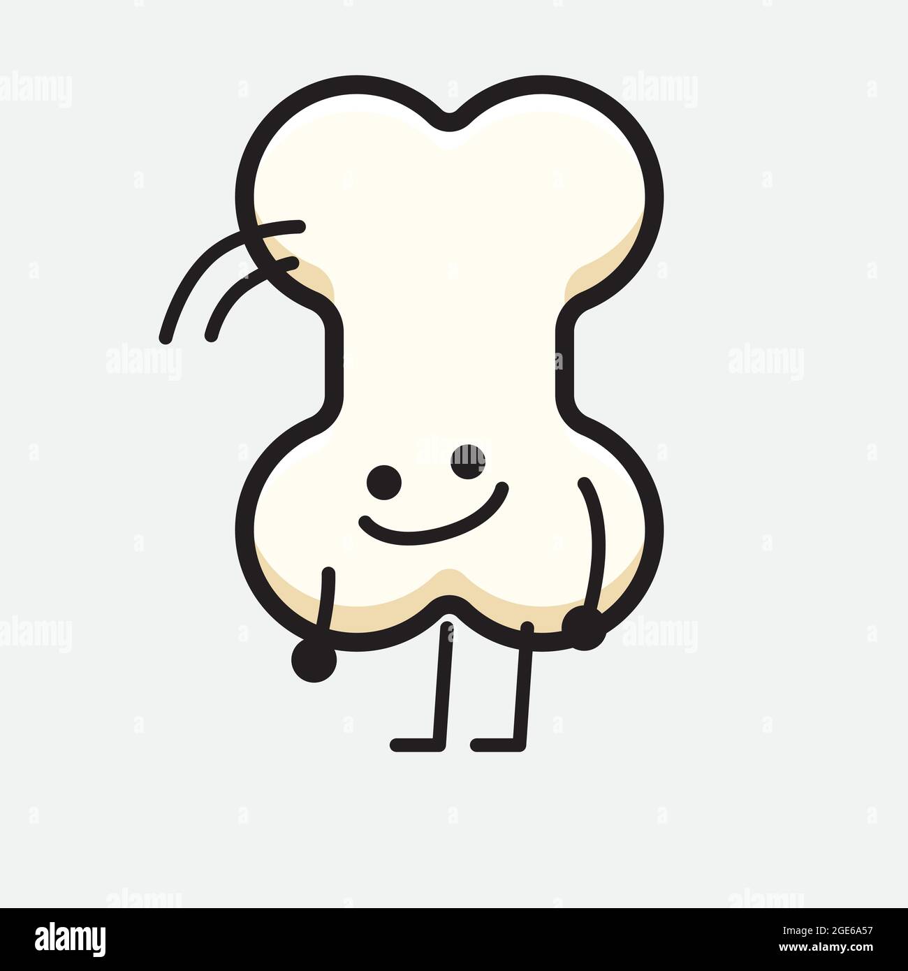 Vector Illustration of Bone Character with cute face and simple body ...