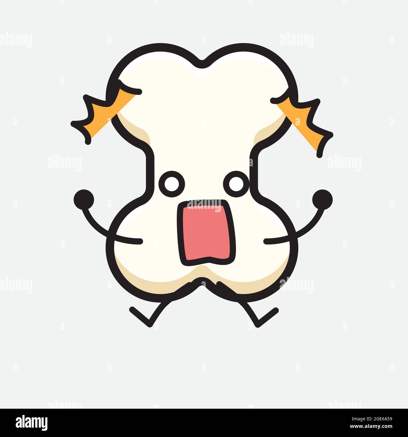 Vector Illustration of Bone Character with cute face and simple body ...