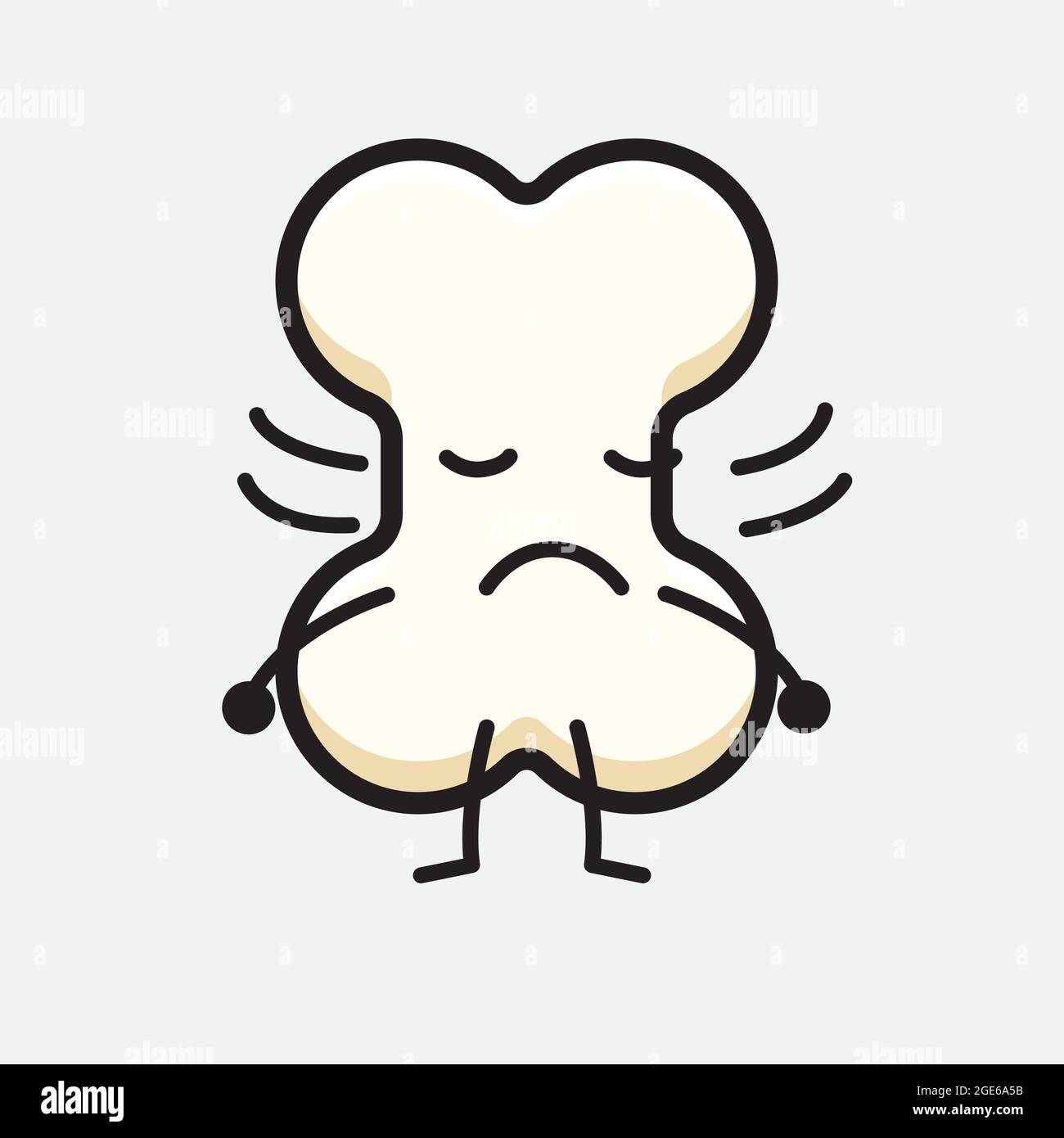 Vector Illustration of Bone Character with cute face and simple body ...