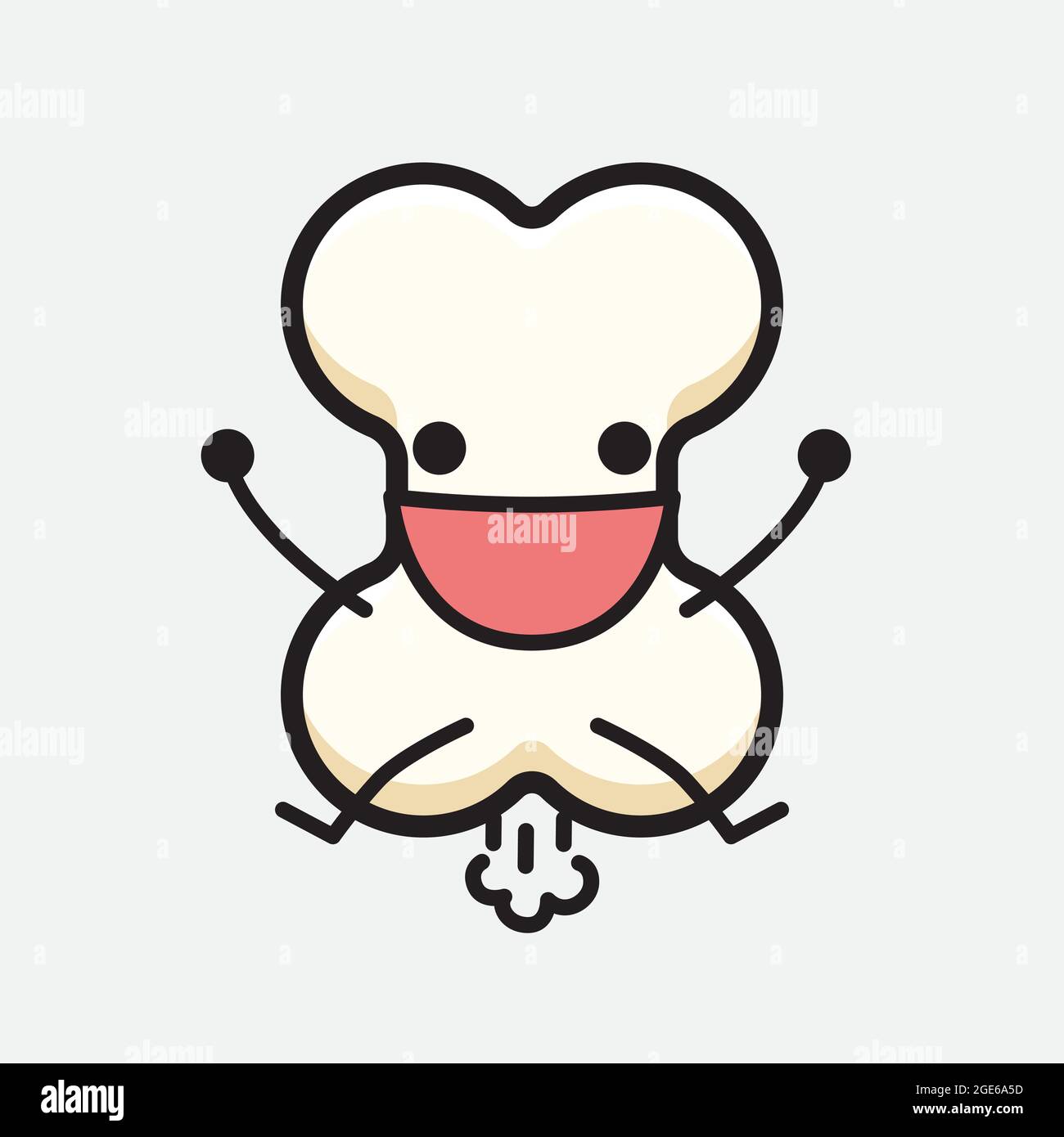 Vector Illustration of Bone Character with cute face and simple body ...
