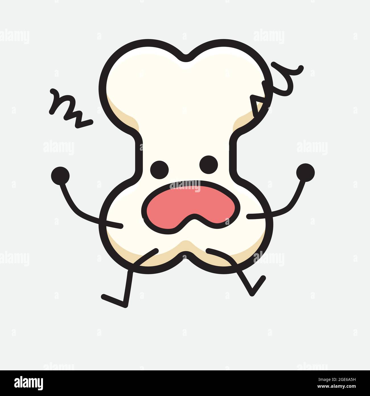 Vector Illustration of Bone Character with cute face and simple body ...