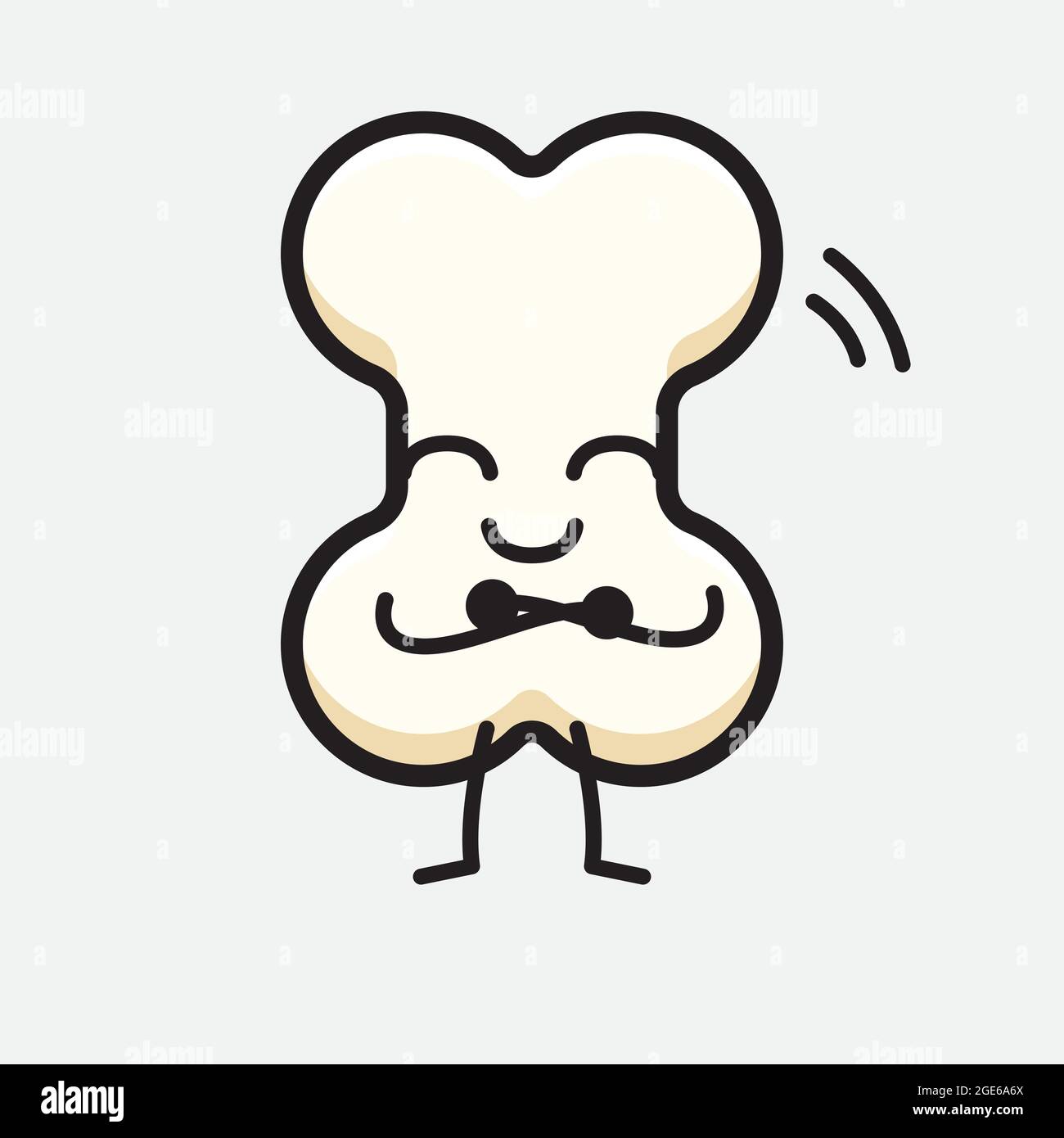 Vector Illustration of Bone Character with cute face and simple body ...