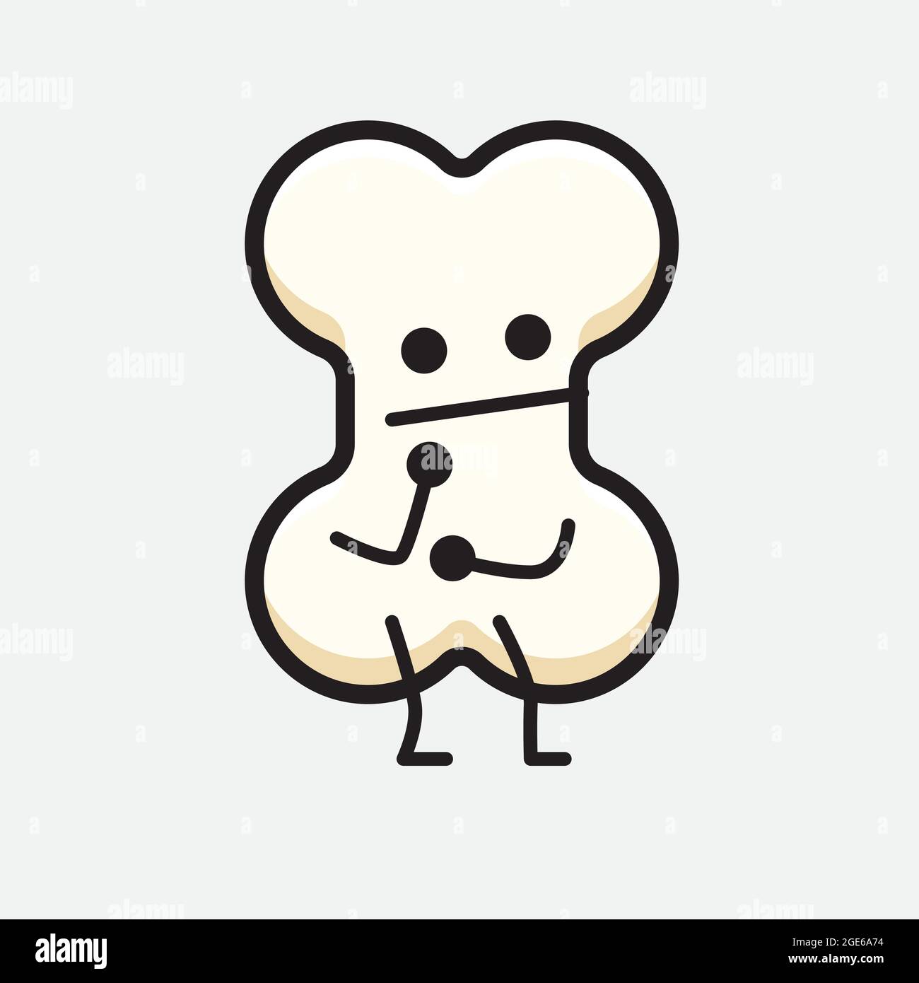 Vector Illustration of Bone Character with cute face and simple body ...