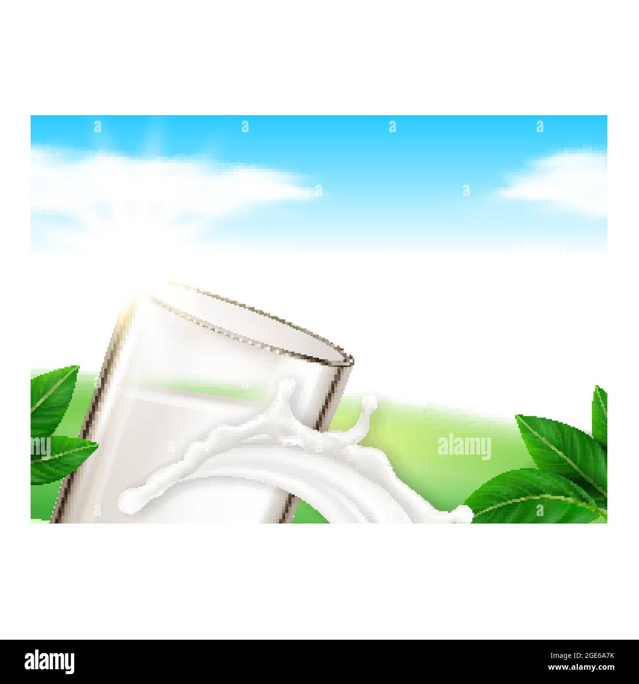 Fresh Milk Natural Drink Advertising Poster Vector Stock Vector Image ...