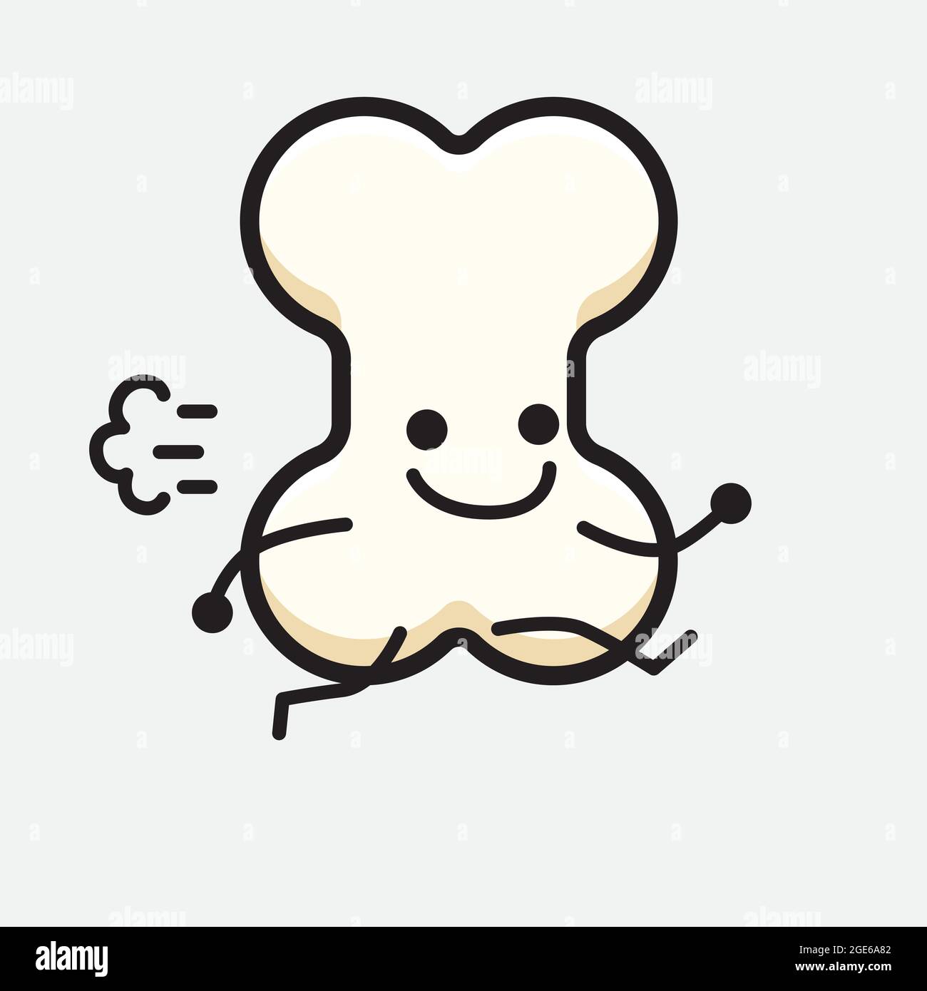 Vector Illustration of Bone Character with cute face and simple body ...