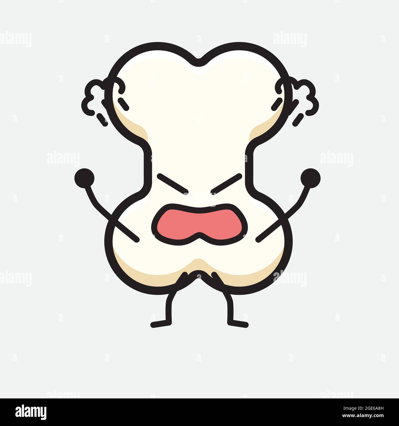 Vector Illustration of Bone Character with cute face and simple body ...