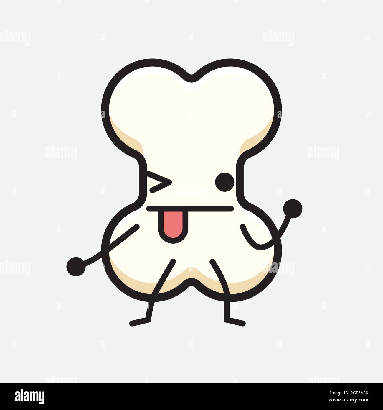 Vector Illustration of Bone Character with cute face and simple body ...