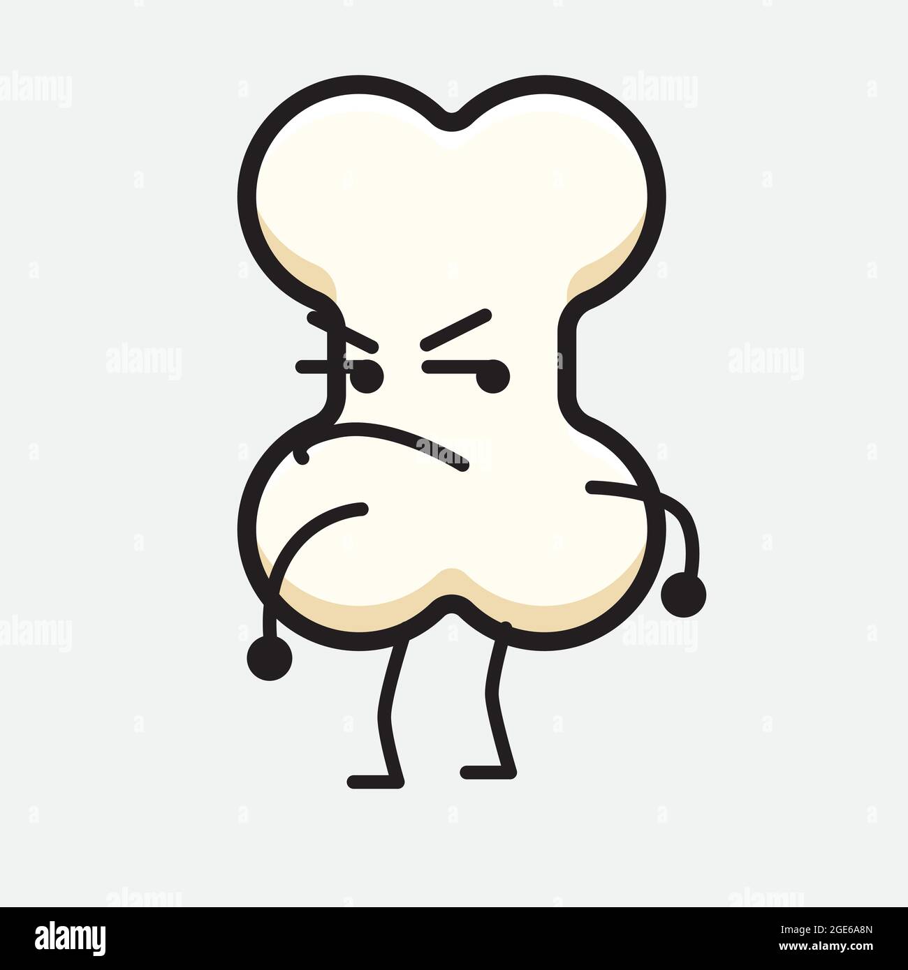 Vector Illustration of Bone Character with cute face and simple body ...