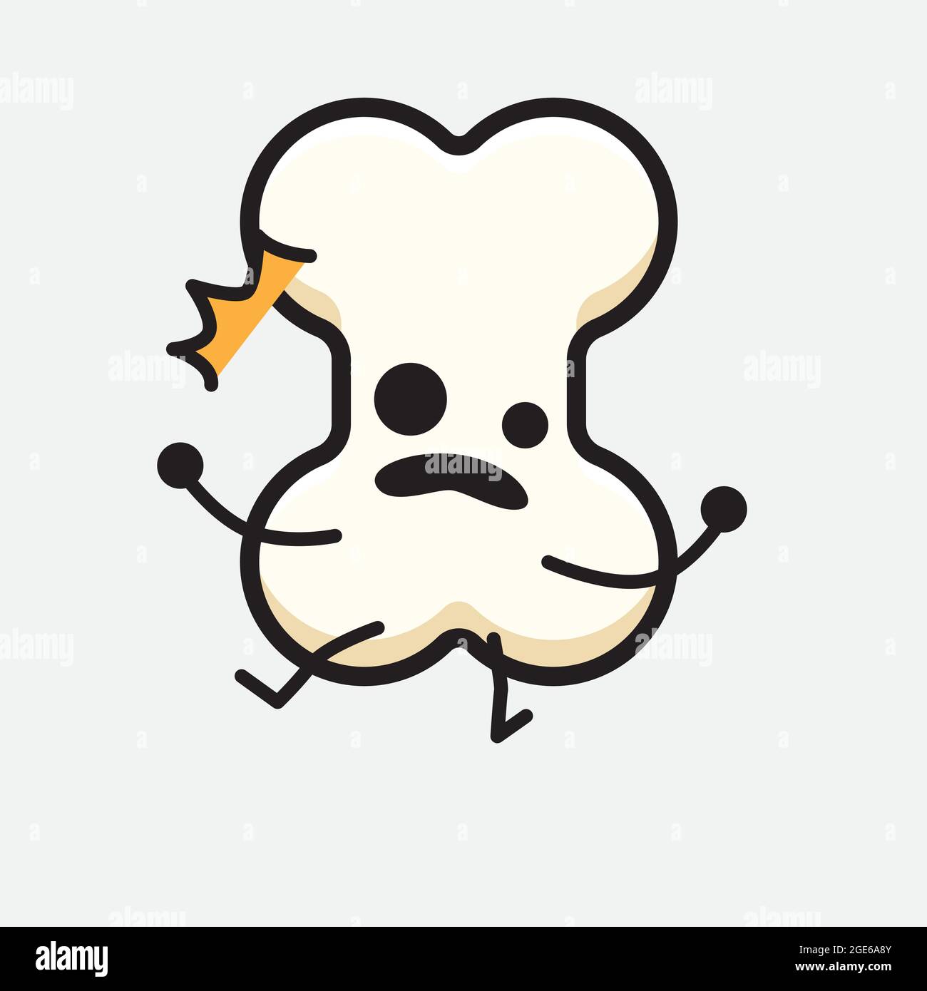Vector Illustration of Bone Character with cute face and simple body ...