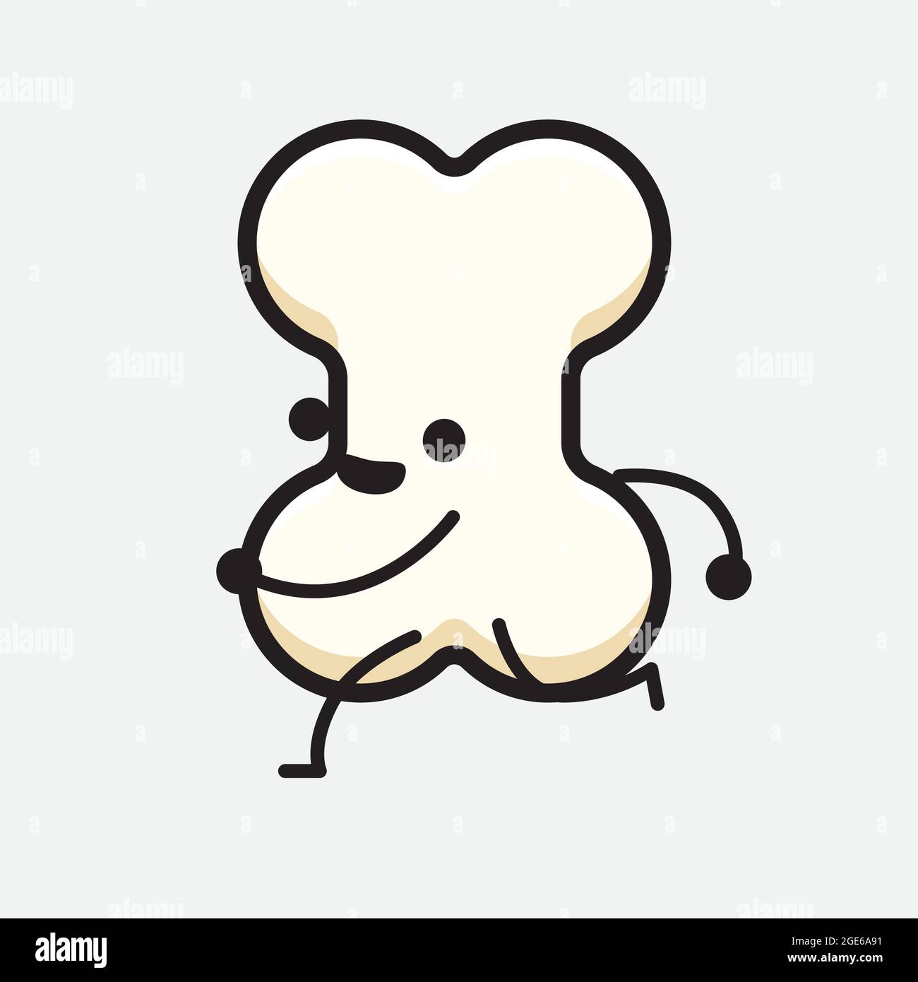 Vector Illustration of Bone Character with cute face and simple body ...