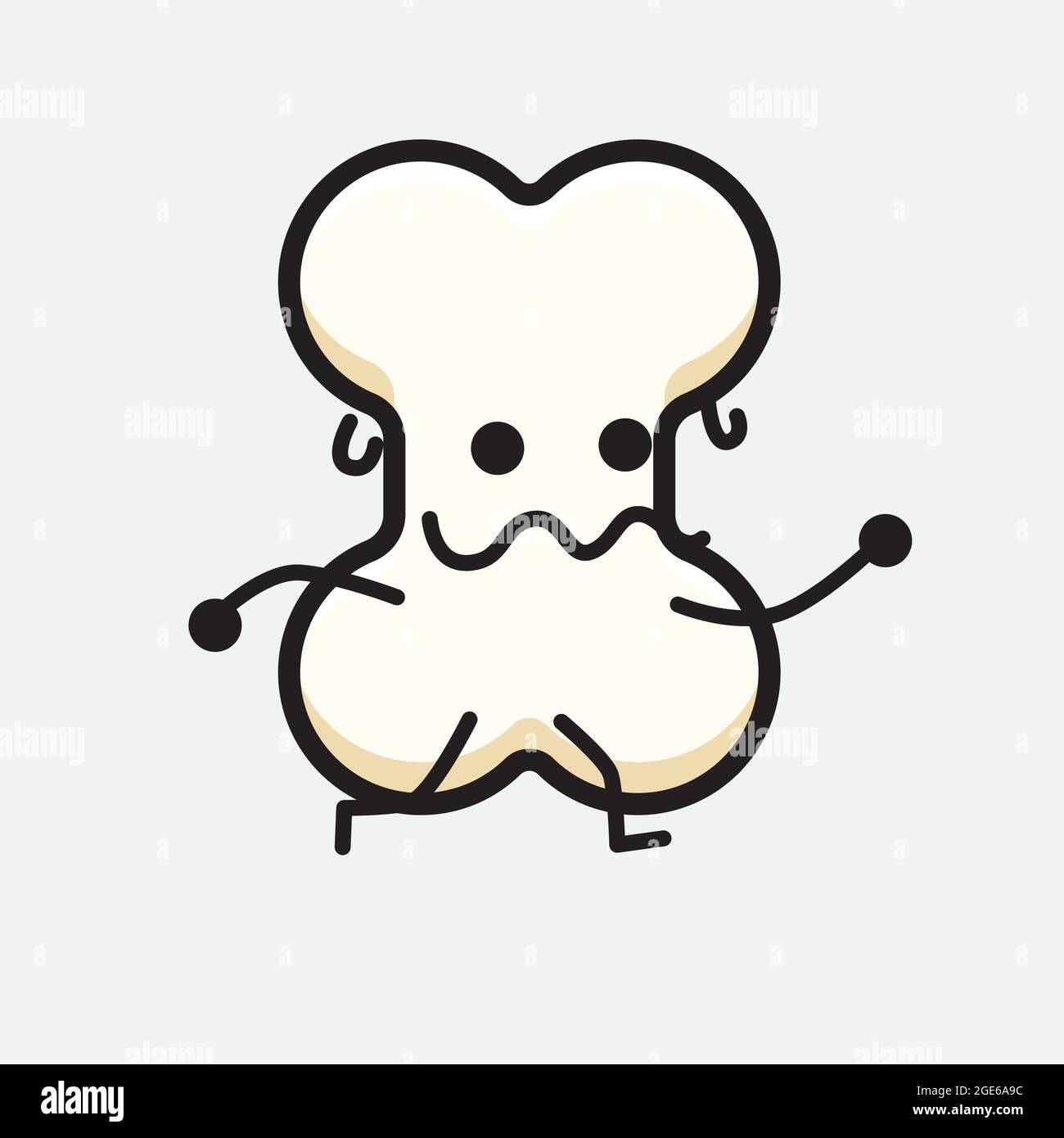 Vector Illustration of Bone Character with cute face and simple body ...