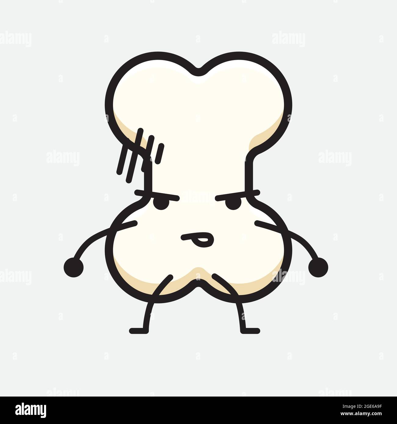 Vector Illustration of Bone Character with cute face and simple body ...