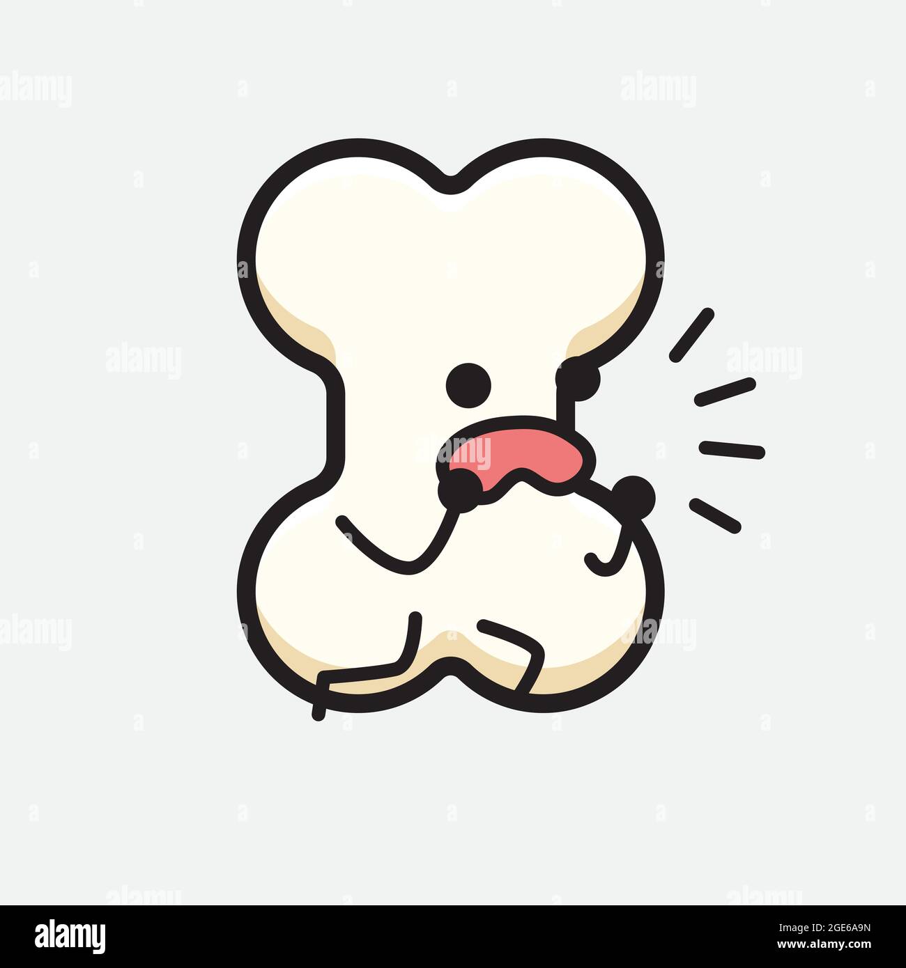 Vector Illustration of Bone Character with cute face and simple body ...