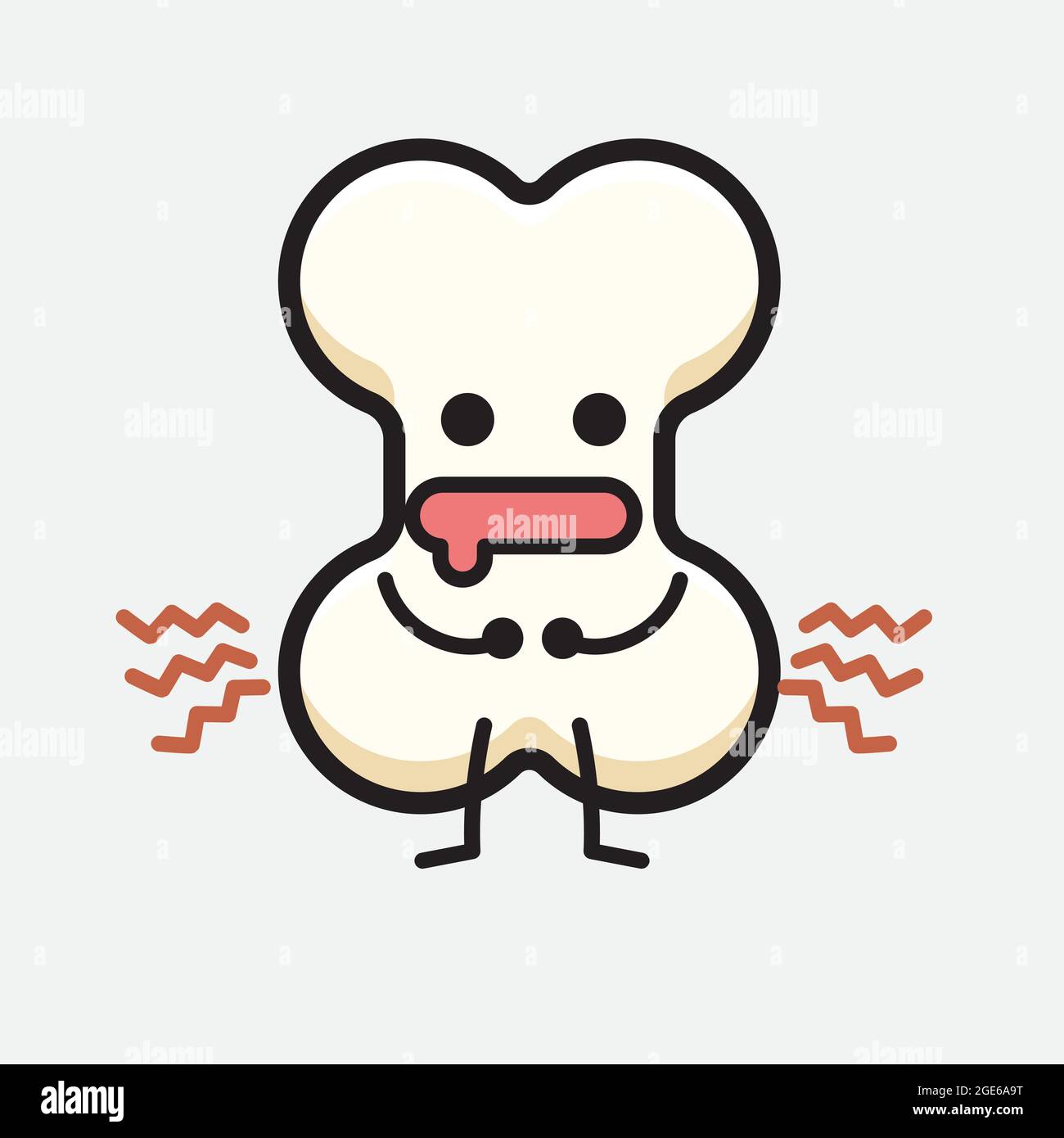 Vector Illustration of Bone Character with cute face and simple body ...