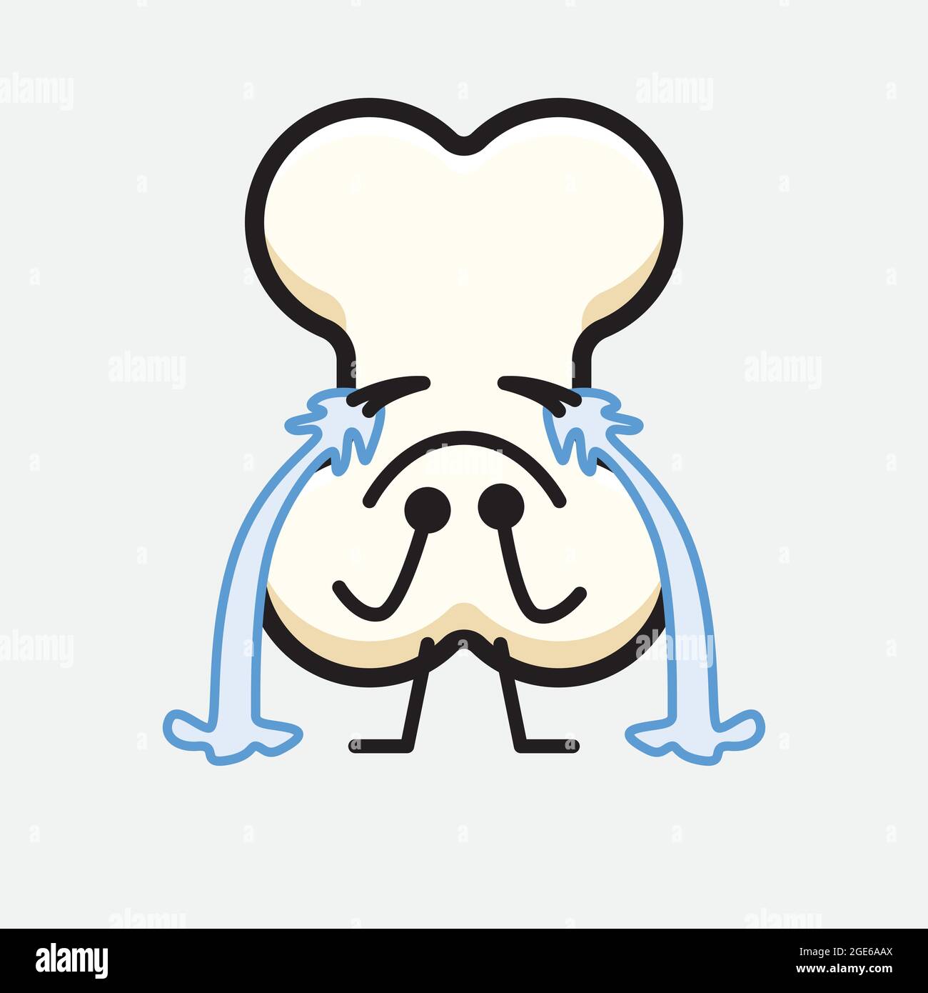 Vector Illustration of Bone Character with cute face and simple body ...