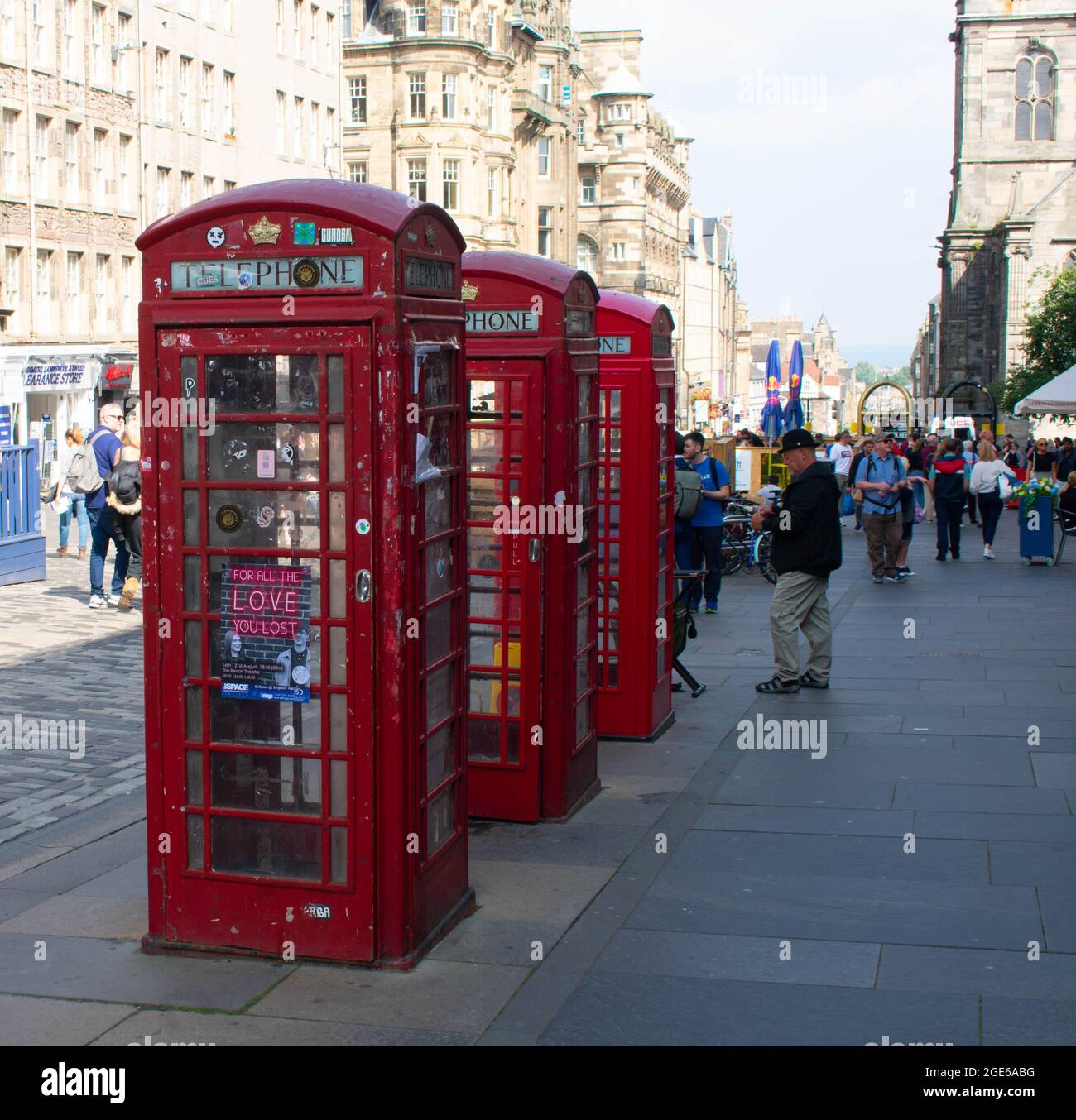 Royal mile phone boxes hi-res stock photography and images - Alamy
