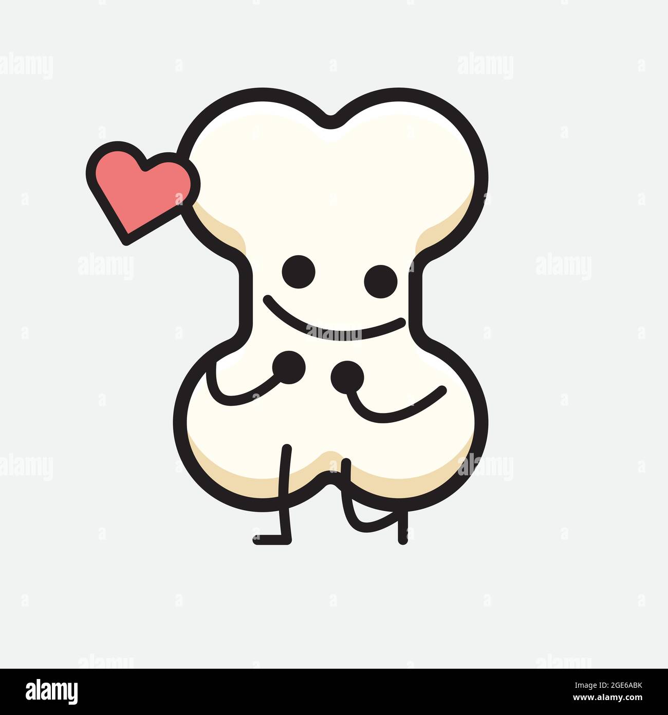 Vector Illustration of Bone Character with cute face and simple body ...