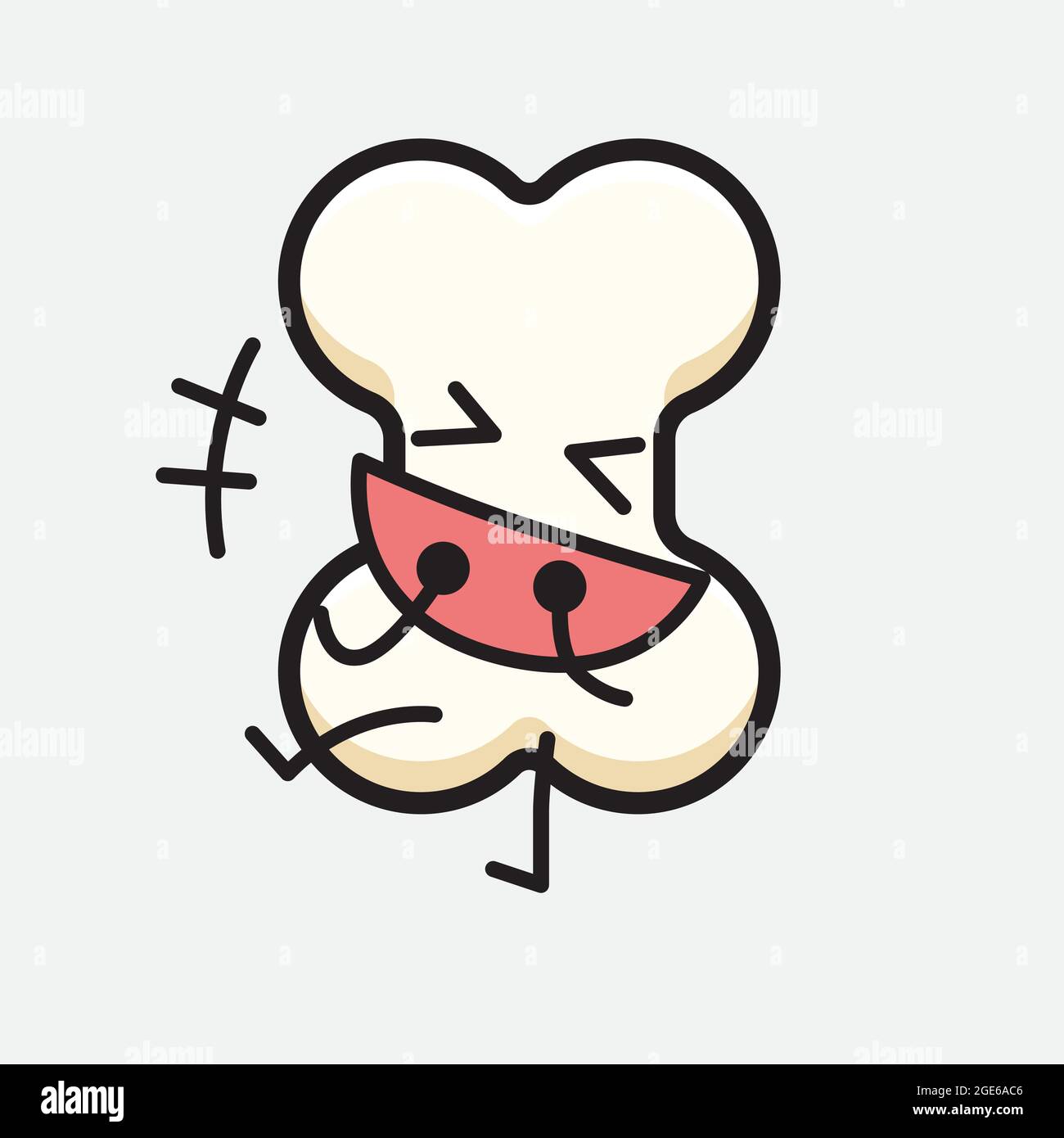 Vector Illustration of Bone Character with cute face and simple body ...