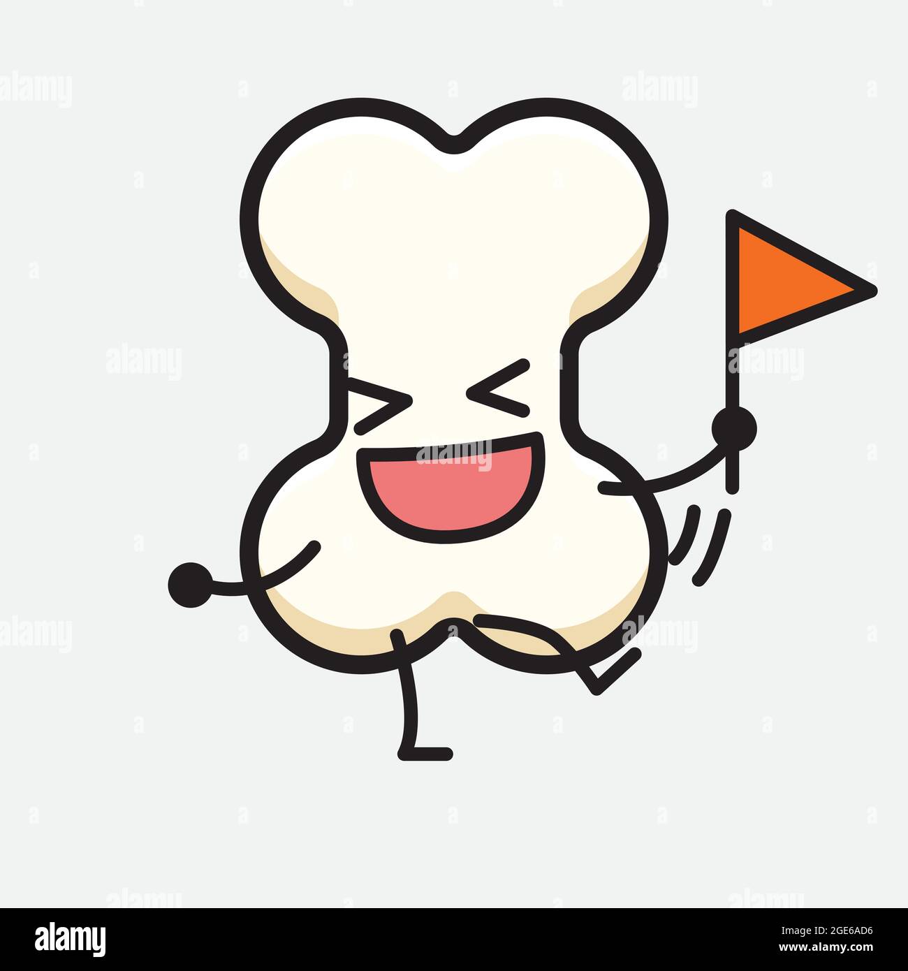 Vector Illustration of Bone Character with cute face and simple body ...