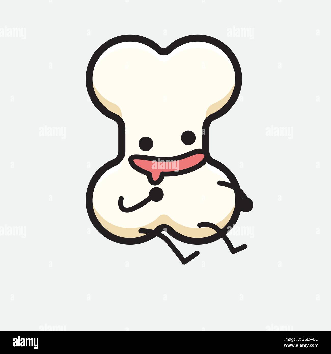 Vector Illustration of Bone Character with cute face and simple body ...