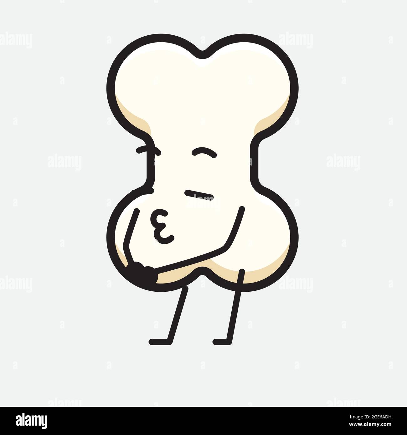 Vector Illustration of Bone Character with cute face and simple body ...